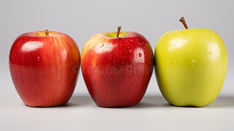 Fresh Apples Lined Up on a Clean Surface Showcasing Vibrant Colors and ...