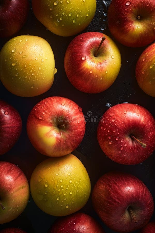 Fresh Apples with Water Drops on Them. Mobile Wallpaper Stock ...