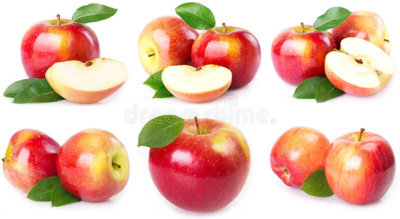 Fresh Apples on White Background Stock Image - Image of fruit, healthy ...