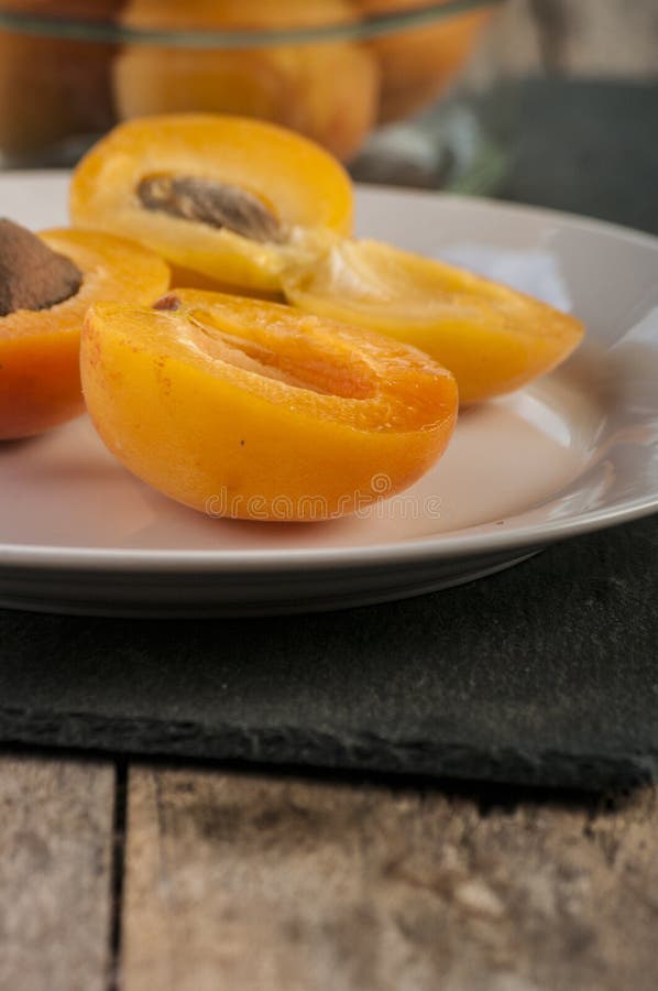 Fresh apricot cut stock photo. Image of kernel, ripe - 82653594
