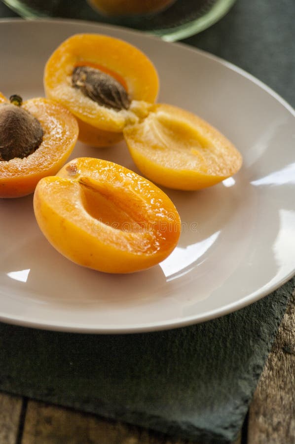 Fresh apricot cut stock image. Image of cloth, orange - 82667229