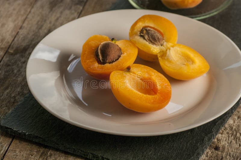 Fresh apricot cut stock image. Image of cutout, core - 82668057