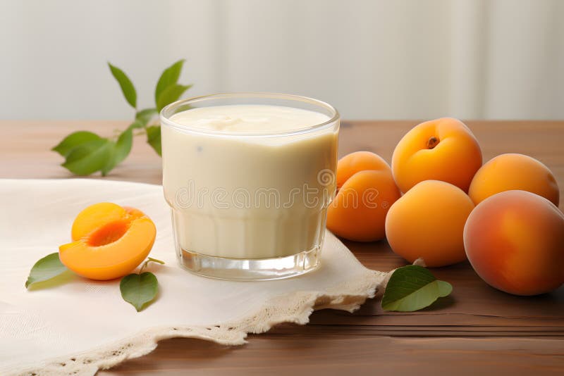 Fresh Apricot Yogurt with Fruits Stock Illustration - Illustration of ...