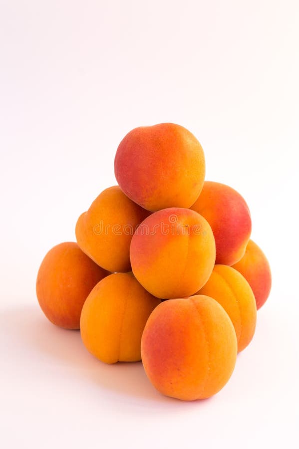 Fresh Apricots in Pyramid Shape Stock Photo - Image of apricots, health ...
