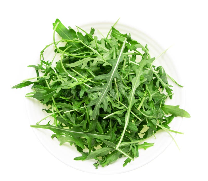 Fresh Arugula Leaves on a White Background Stock Image - Image of ...