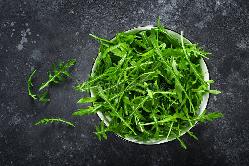 Fresh Arugula or Rocket Leaves Salad, Rucola Stock Image - Image of ...