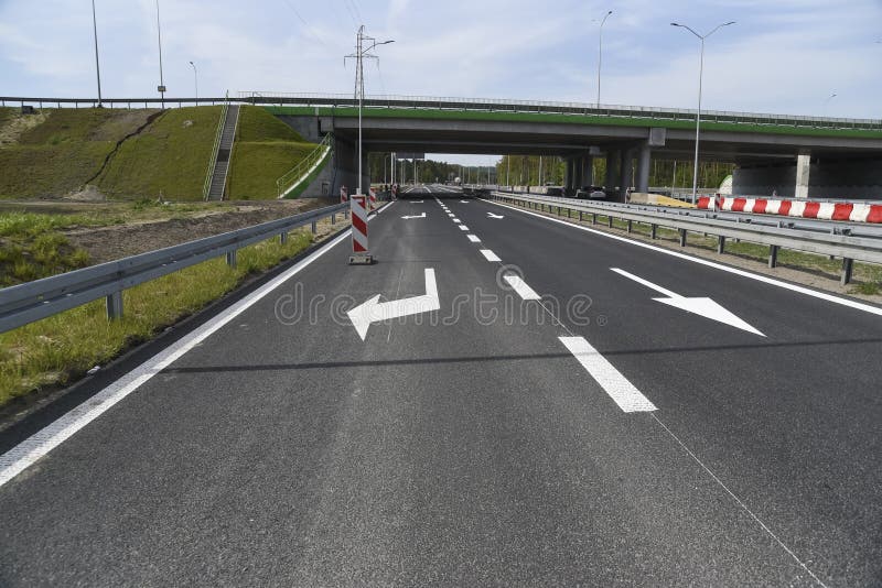 Fresh Asphalt Laid on a New Road Stock Photo - Image of highway ...