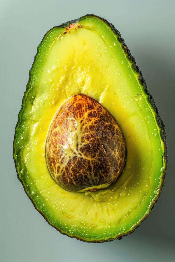 Fresh Avocado Cut in Half on a Table, Ready for Use or Display Stock ...