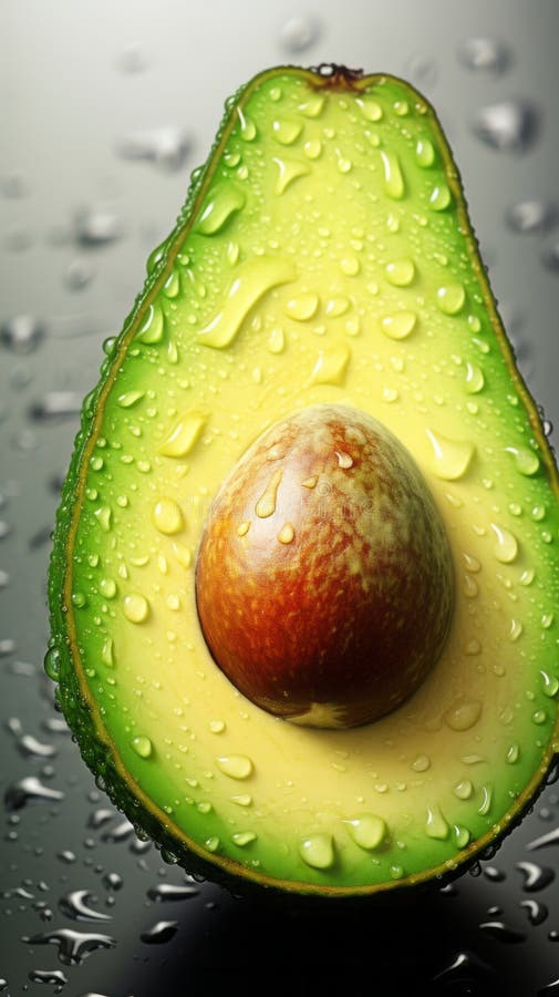A Fresh Avocado with Droplets of Water on Its Surface Stock Photo ...