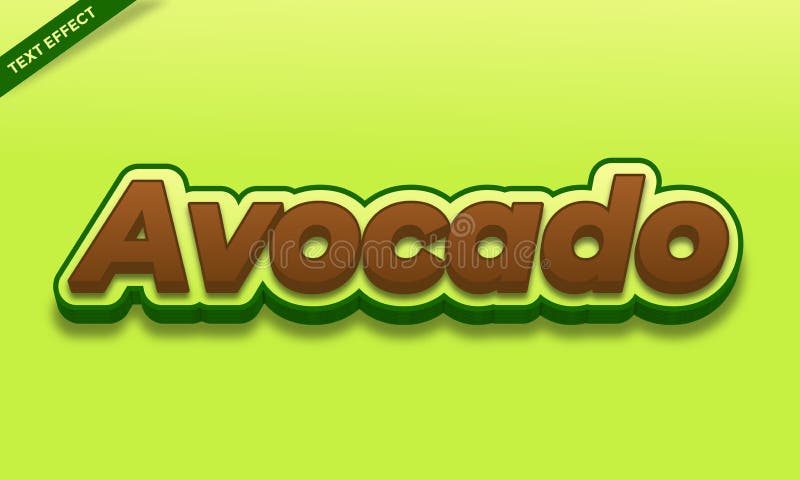 Fresh Avocado Fruit Text Effect Design Stock Vector - Illustration of ...