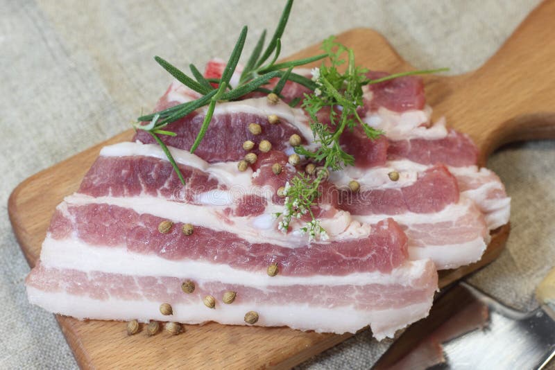 Fresh bacon stock photo. Image of rosemary, cilantro - 56095370