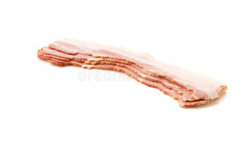 Fresh bacon on white stock image. Image of sliced, back - 84252131
