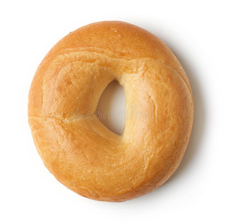 Fresh Bagel on White Background Stock Image - Image of background, food ...