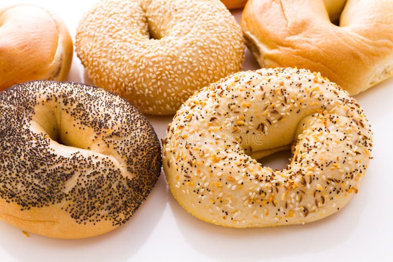Fresh bagels stock image. Image of beigel, poppyseed - 287762177