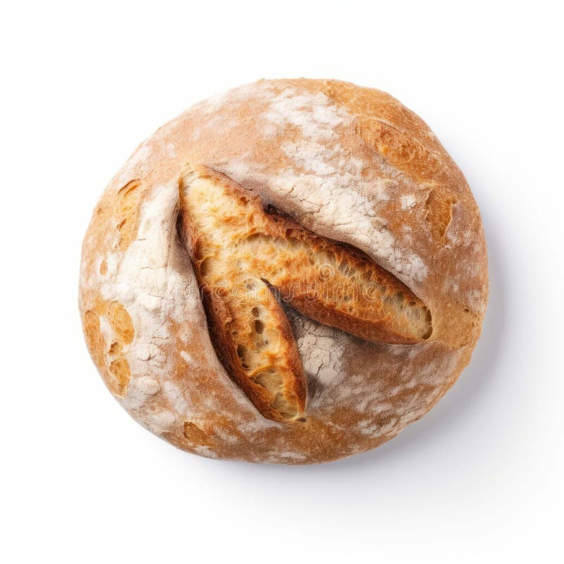 Fresh Baked Bread Top View on White Background Stock Illustration ...