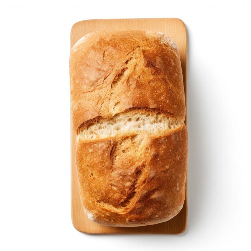 Fresh Baked Bread Top View on White Background Stock Illustration ...