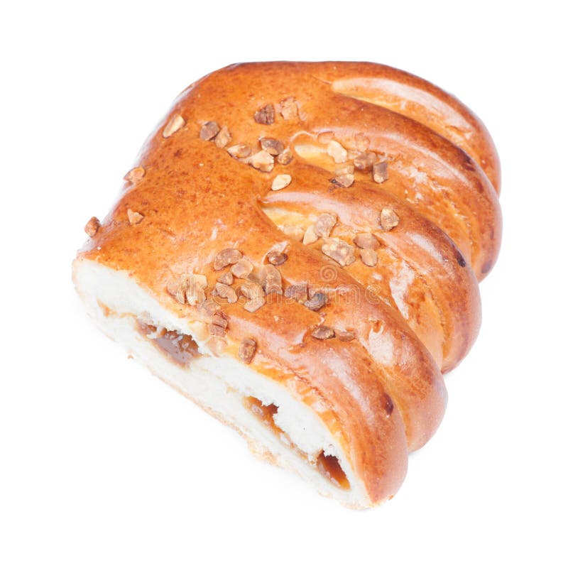 Fresh Baked Bun with Crushed Walnut Stock Image - Image of baked ...