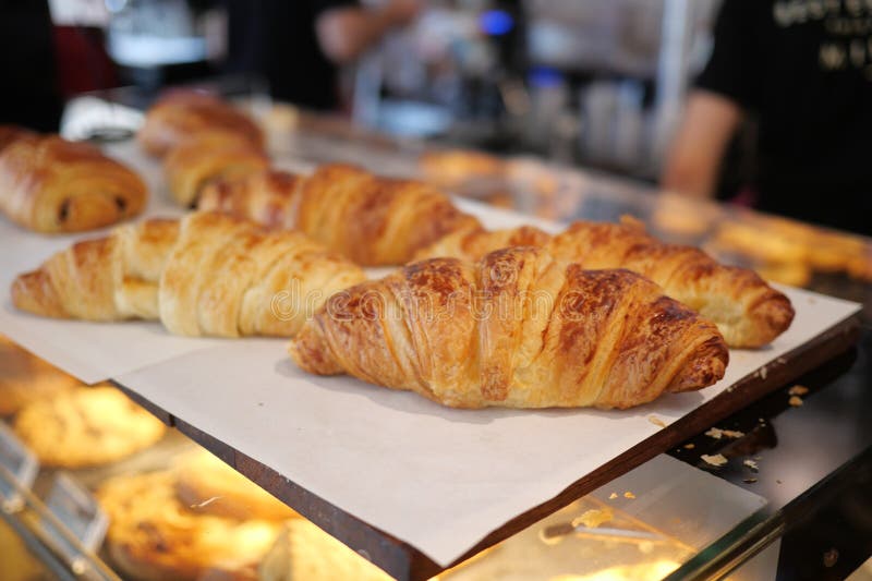 Fresh Baked Croissant in a Bakery Stock Image - Image of shop, tasty ...