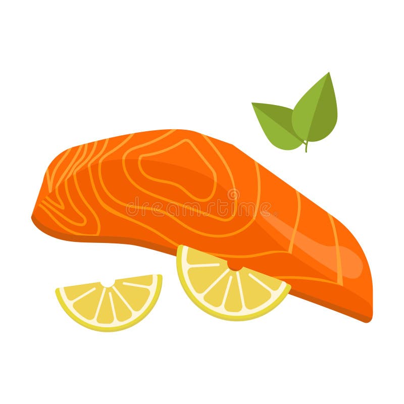 Fresh Baked Fish with Lemon Slices - Vector Stock Vector - Illustration ...