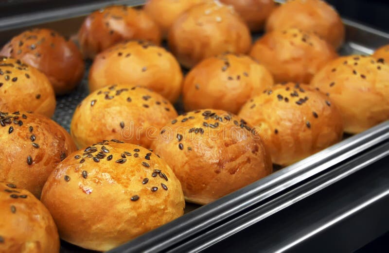 Fresh baked hot buns stock photo. Image of eatery, rosy - 53114378