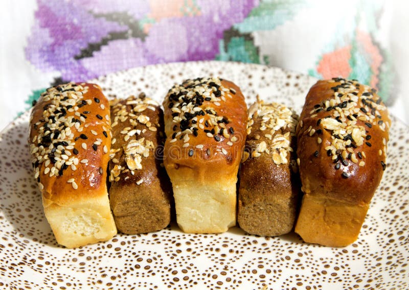 Fresh baked mini bread stock photo. Image of cuisine - 43380960