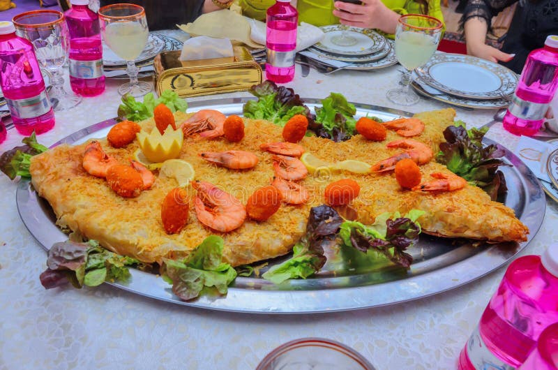 Fresh Baked Moroccan Fish Pastilla Stock Photo - Image of chicken ...