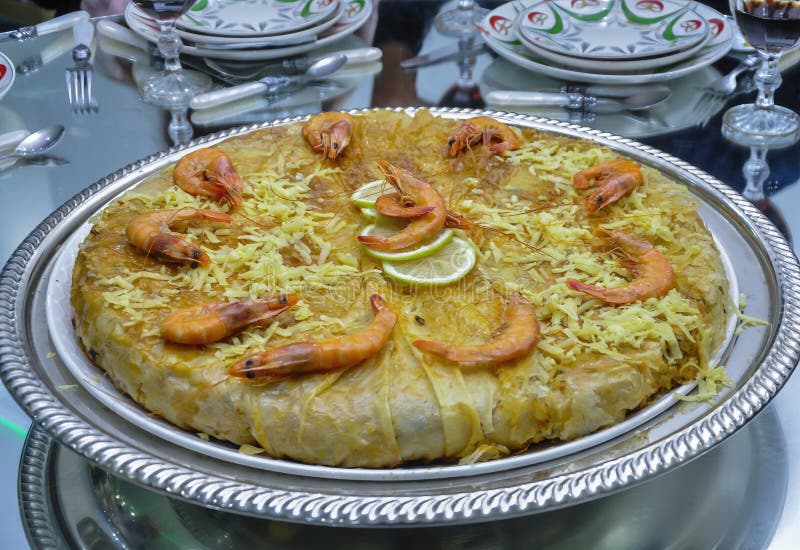 Fresh Baked Moroccan Fish Pastilla Close Up. Stock Photo - Image of ...