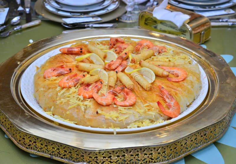 Fresh Baked Moroccan Fish Pastilla Close Up Stock Image - Image of food ...