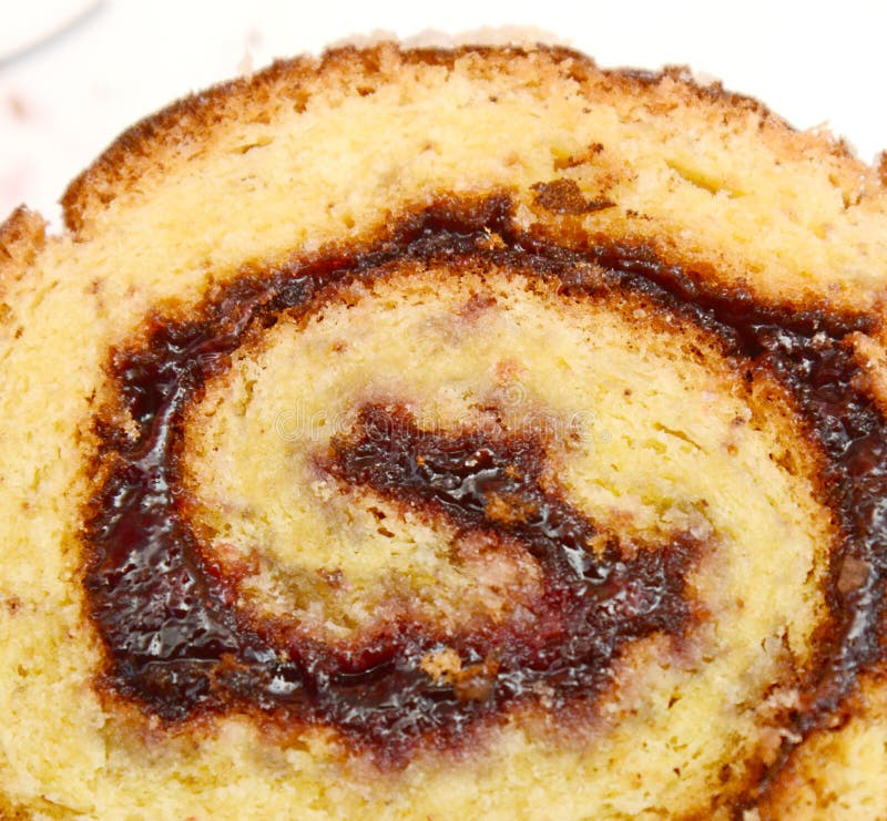Fresh Baked Plum Jam Roll Cake Stock Image - Image of cinnamon, plate ...