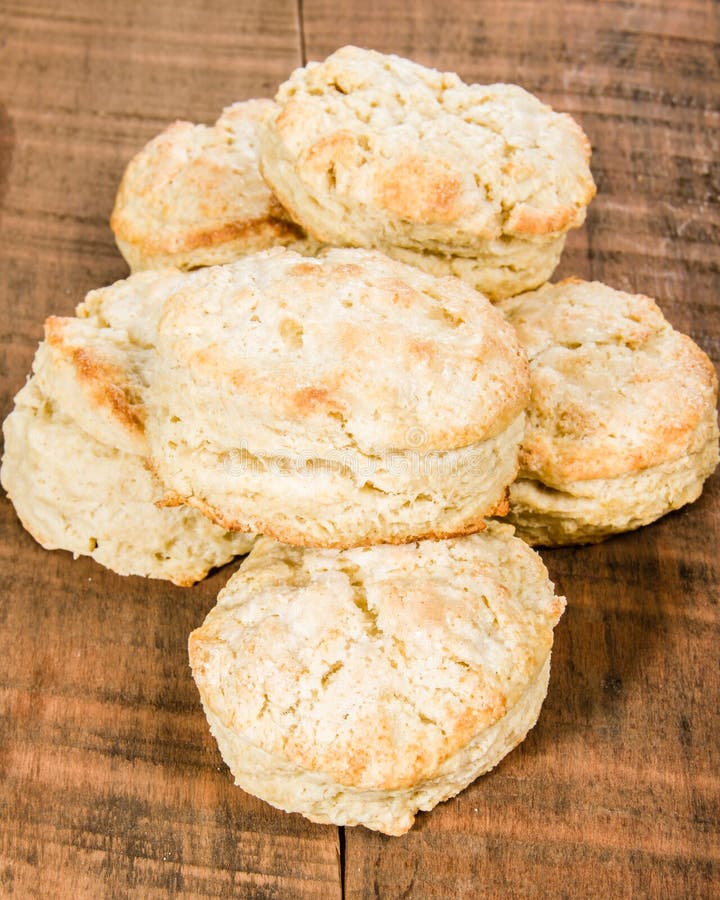 Fresh Baked Warm Biscuits Stacked Stock Photo - Image of nutritional ...
