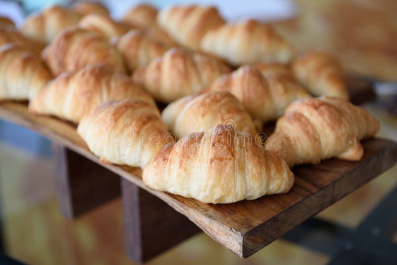 Croissant in line buffet stock photo. Image of serv, baked - 99364640