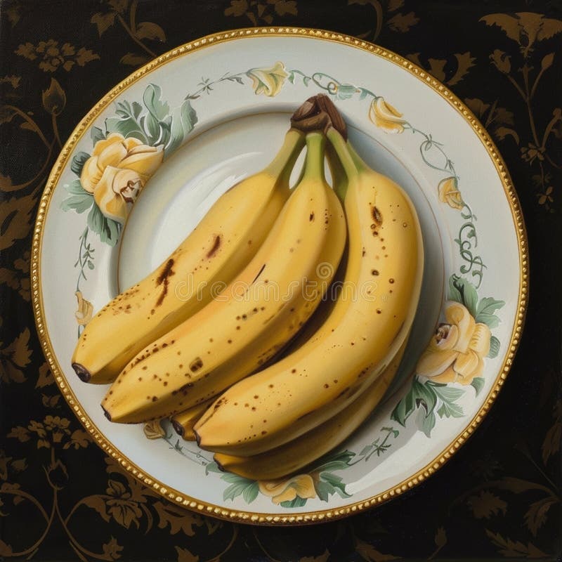 Fresh Banana Bundle on a Plate, Perfect for a Healthy Snack or Dessert ...