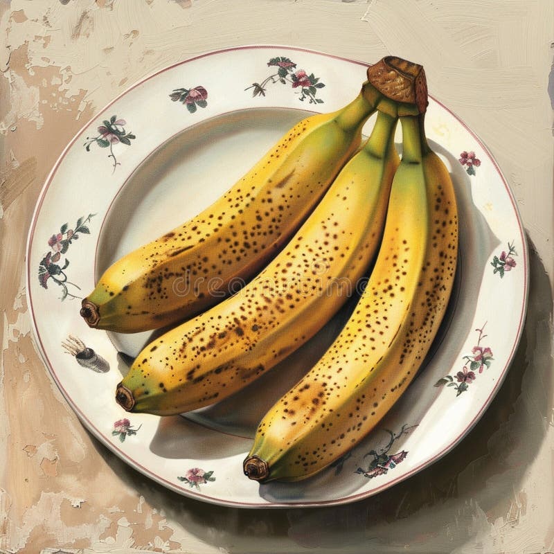 Fresh Banana Bundle on a Plate, Perfect for a Healthy Snack or Dessert ...