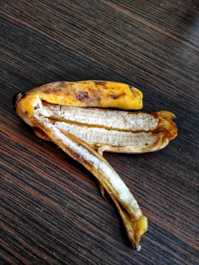 Fresh Banana Skin, with a Yellow Appearance on the Outside and White on ...