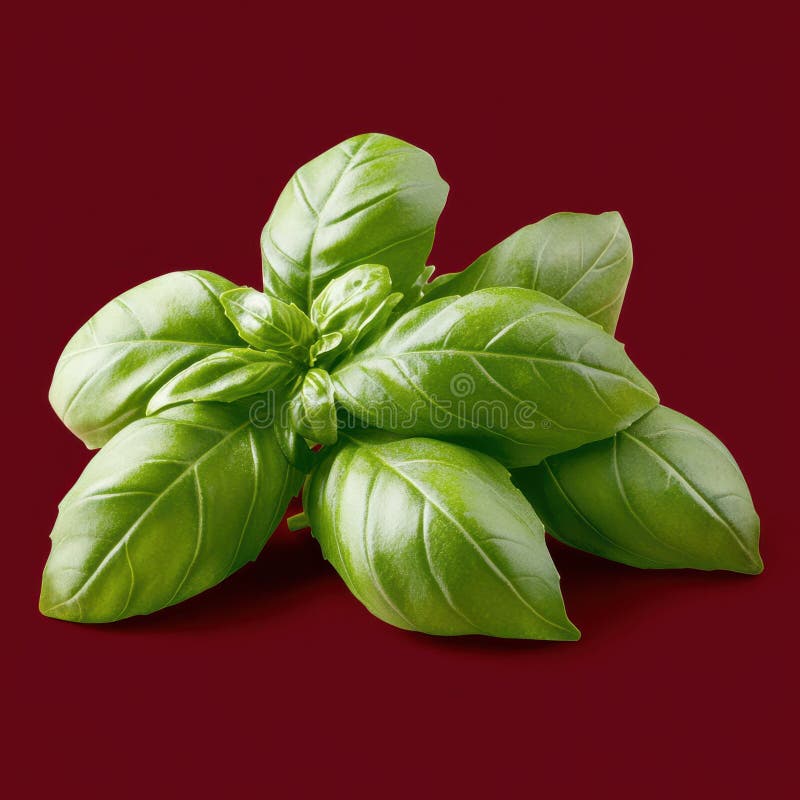 Fresh Basil Leaves with Vibrant Green Color and Glossy Texture Stock ...