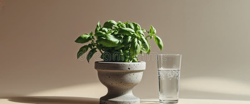 Fresh Basil Mortar Glass Water Stock Photos - Free & Royalty-Free Stock ...