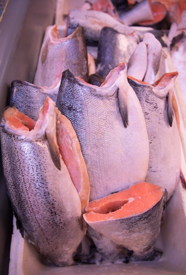 Fresh and Beautiful Trout Fish Carcass Ready for Sale Stock Photo ...