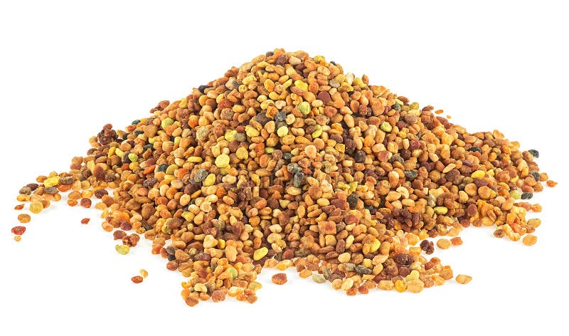 Fresh Bee Pollen Pile Isolated on White Background. Bee Pollen Grains ...