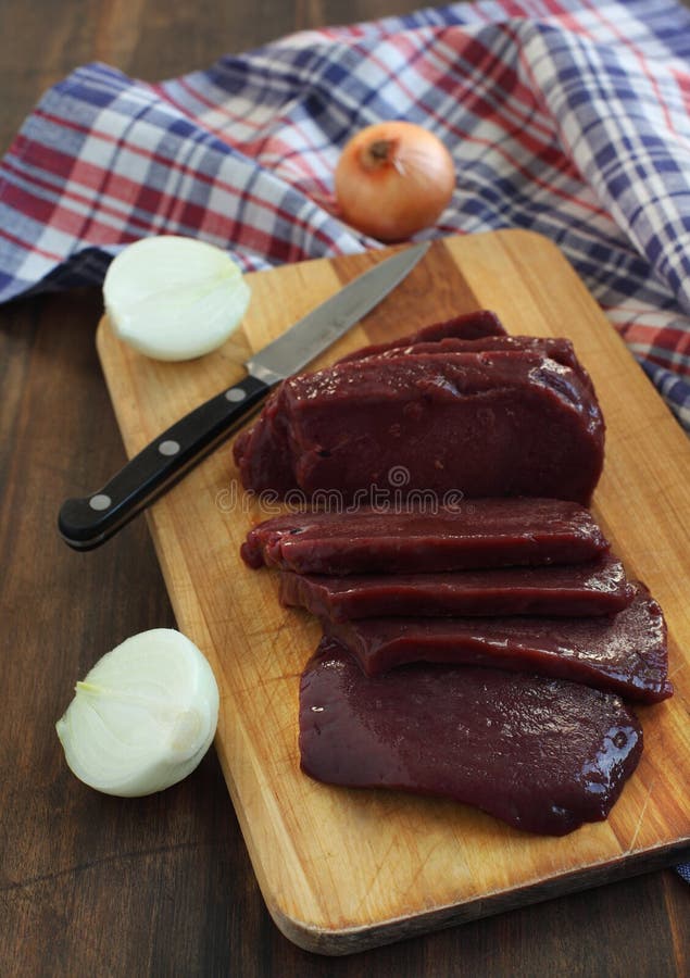 Fresh beef liver stock photo. Image of knife, meat, veal - 27828512