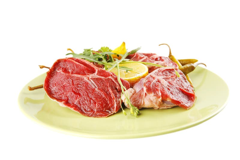 Fresh Beef Medallion on Green Stock Image - Image of lunch, effect ...