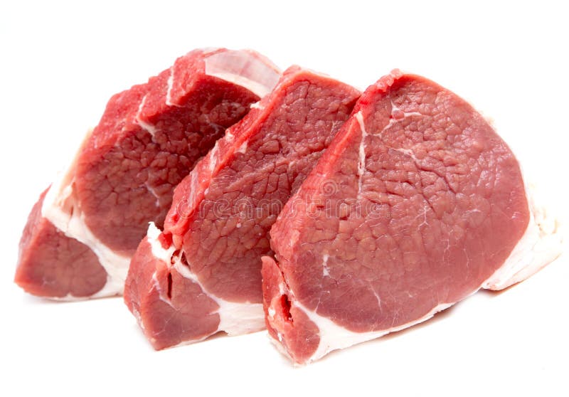 Beef Pulp on a Ceramic Board Isolated on White Background. Raw Meat for ...