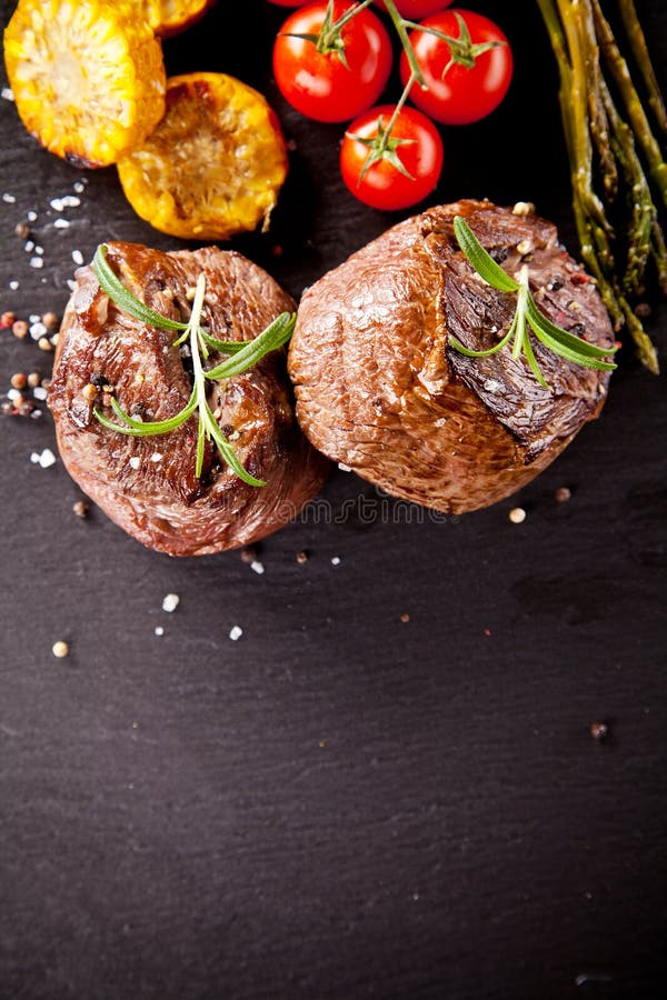 Grilled bbq steaks stock photo. Image of salt, beef, herbs - 27079946