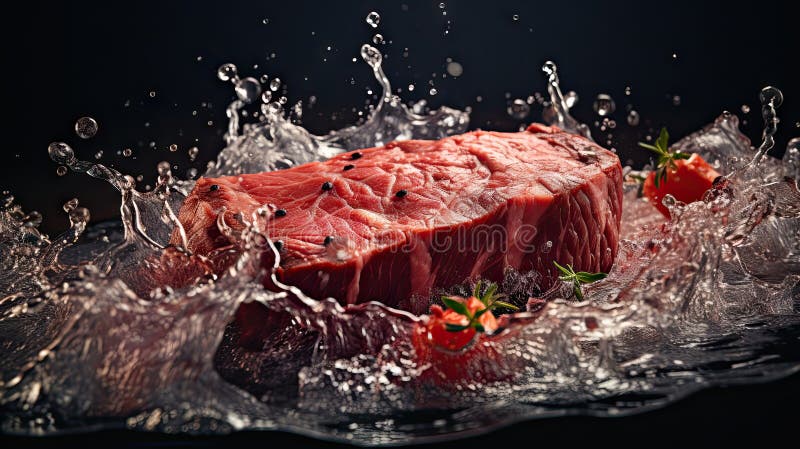 Fresh Beef in Water with a Variety of Fresh Vegetables Stock ...