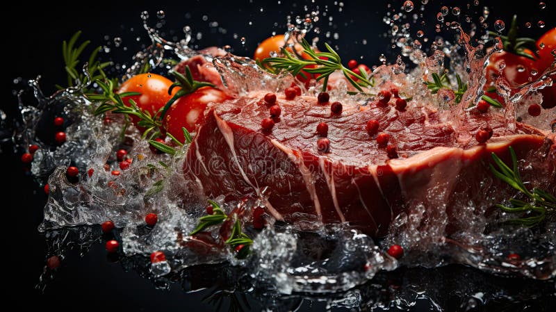 Fresh Beef in Water with a Variety of Fresh Vegetables Stock ...