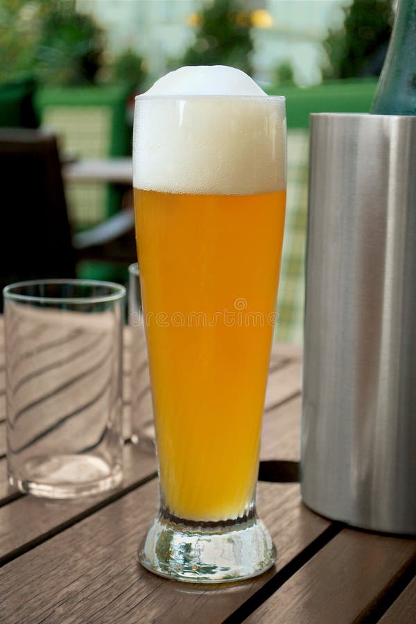 Fresh beer stock photo. Image of restaurant, table, yellow - 26594408