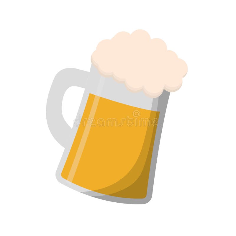 Fresh Beer Glass Isolated Icon Stock Vector - Illustration of brewery ...