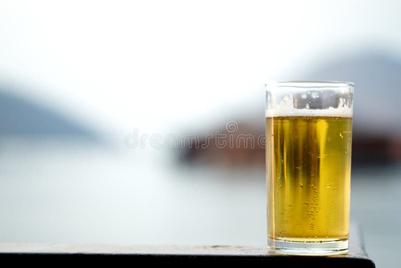 Fresh of Beer in Long Glass with Nature Background Stock Photo - Image ...