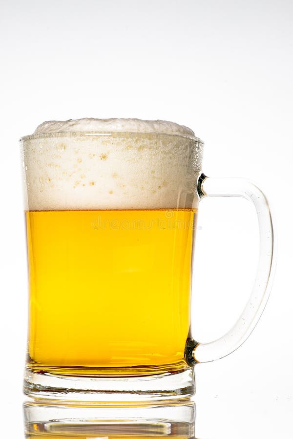 Fresh Beer in a Thick Glass Mug. a Glass Container for Drinking Alcohol ...
