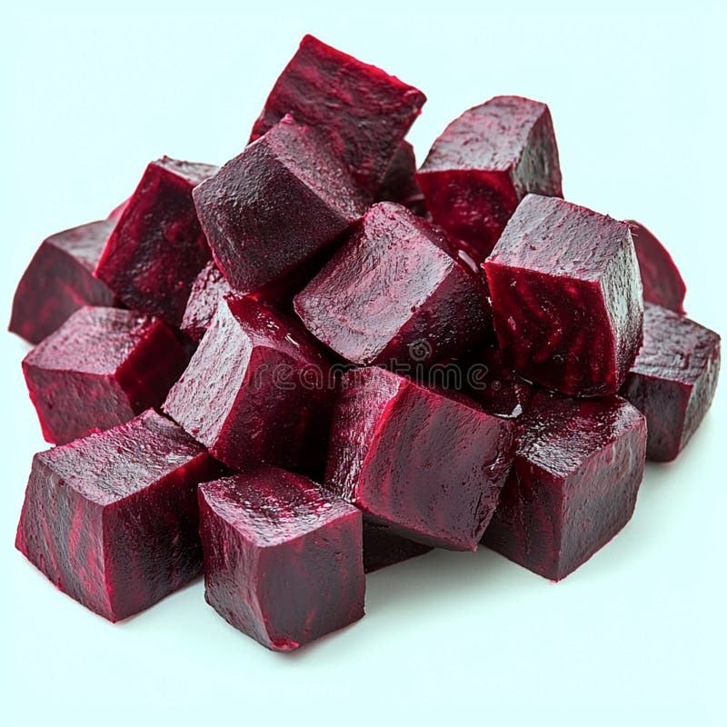 Fresh Beetroot Cubes Pile for Culinary Use and Presentation Isolated on ...