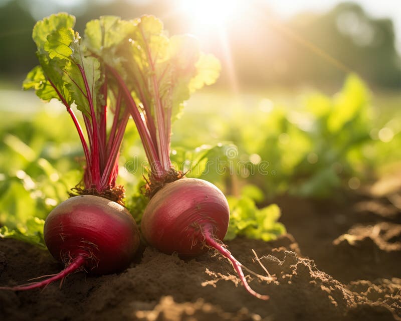 Fresh Beetroot in the Farm Field with Copy Space, Close Up Stock Image ...